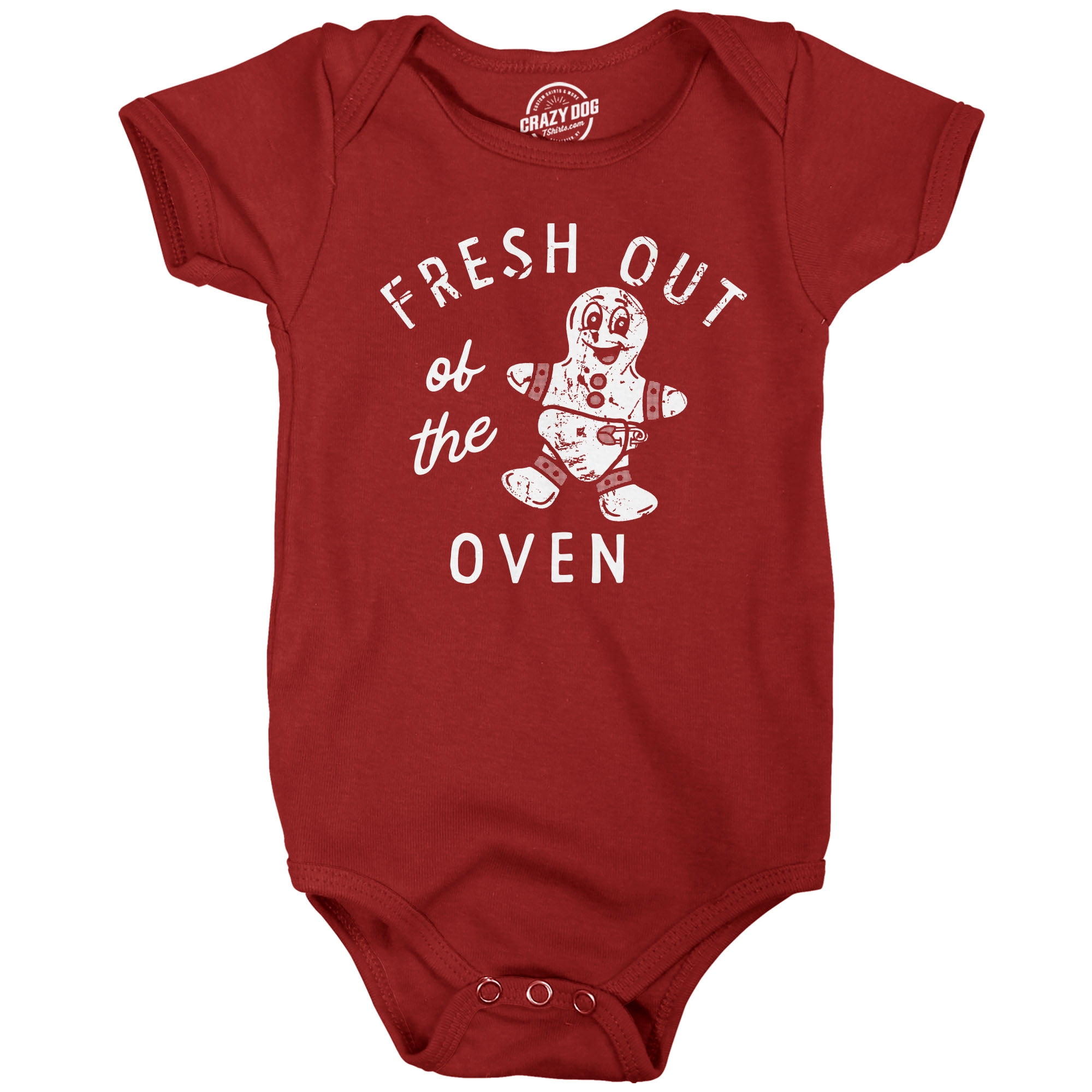 Fresh Out of The Oven Baby Bodysuit Funny Cute Xmas Baked Gingerbread ...