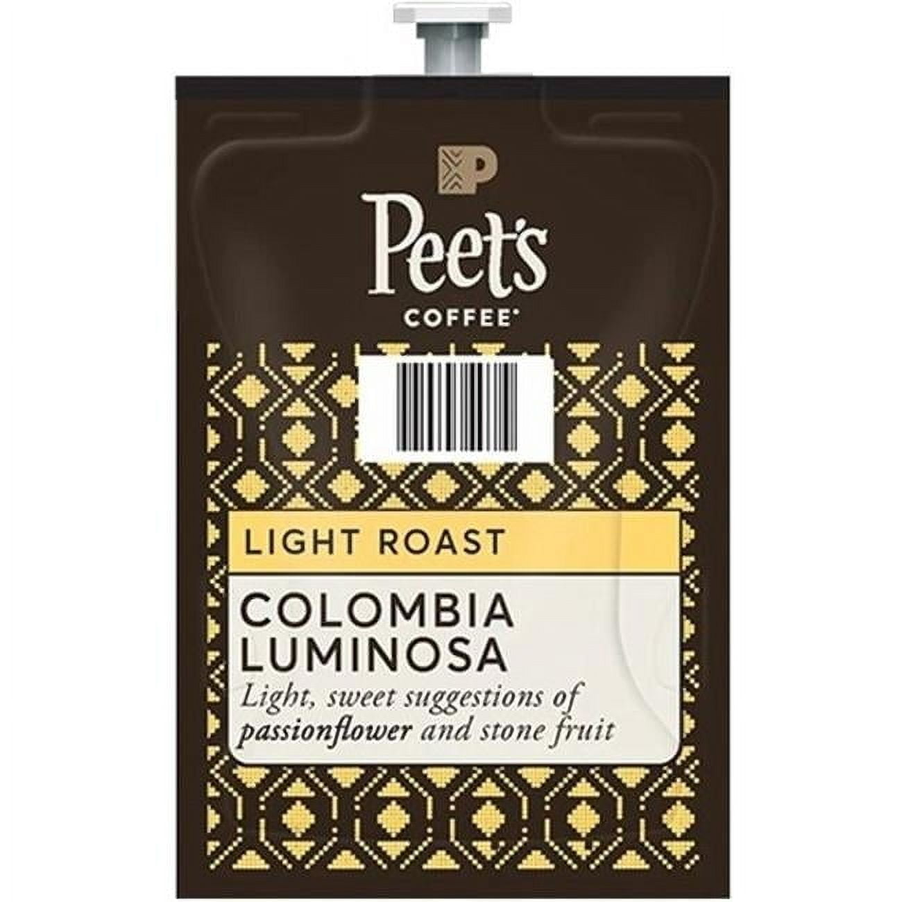 Fresh Pack Light Roast Peets Cafe Colombia Luminosa Coffee - Pack of 76 ...