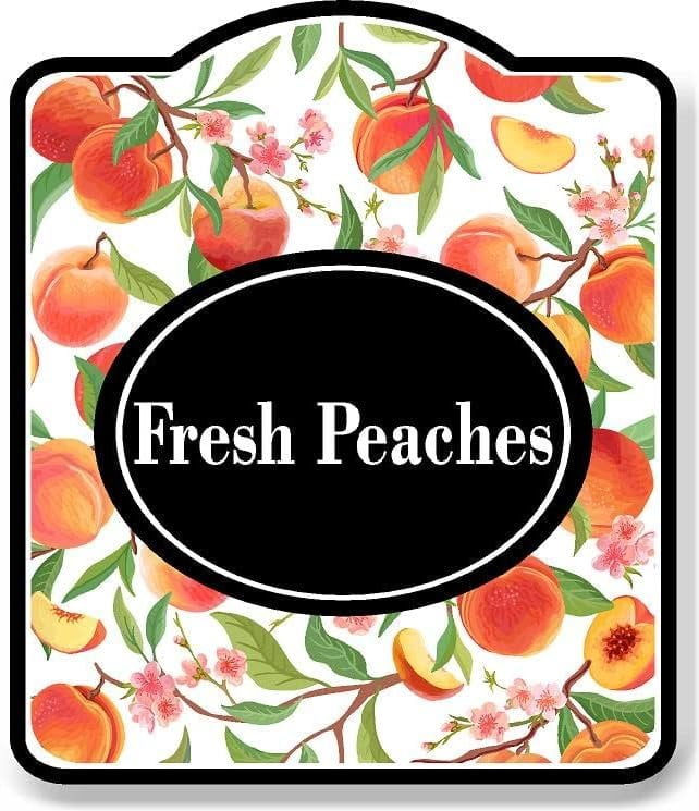 Fresh Peaches Peach Blossom Print BLACK Aluminum Composite Sign, 20"x24 ...