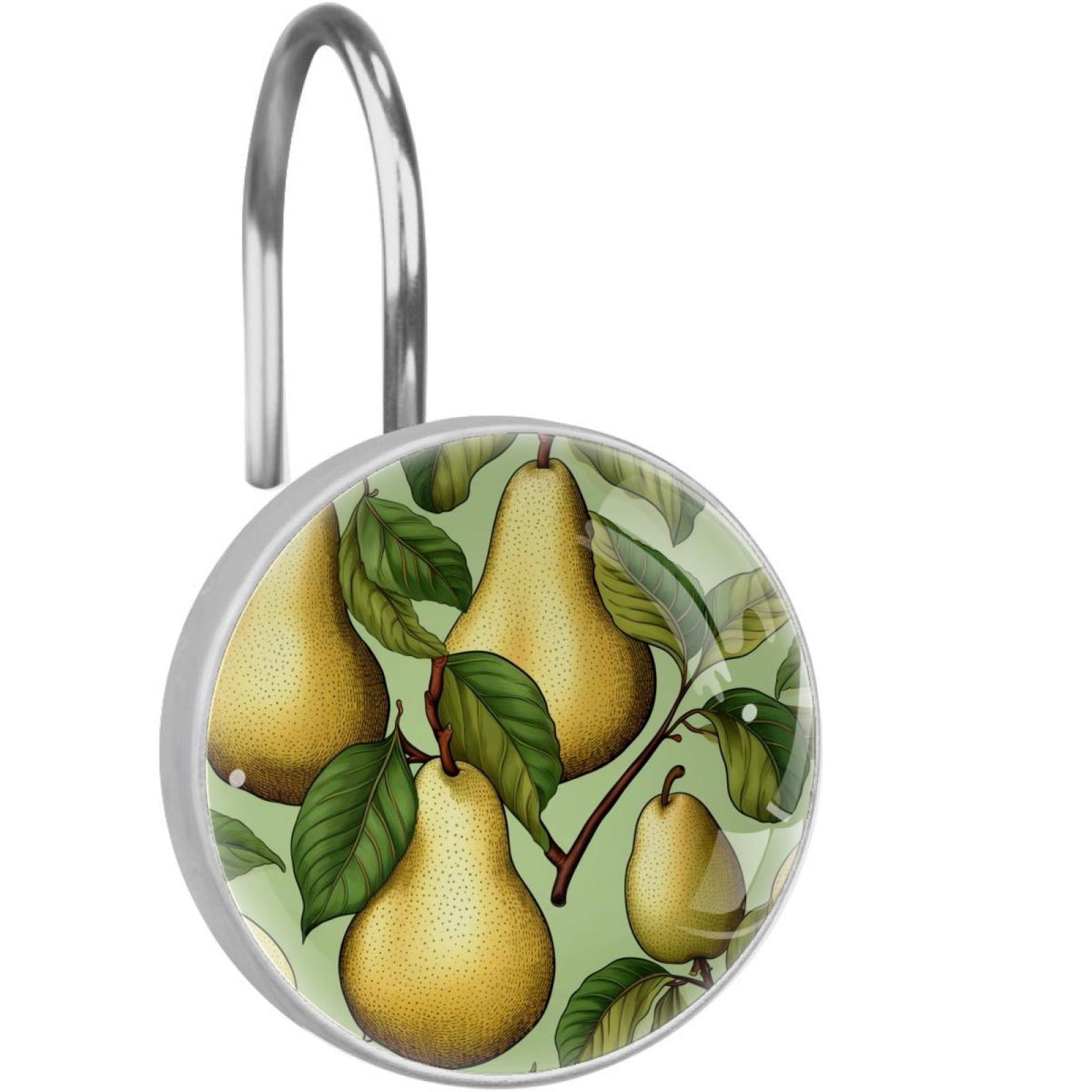 Fresh Pear Decorative Shower Curtain Hooks – Resin, Glass, and ...