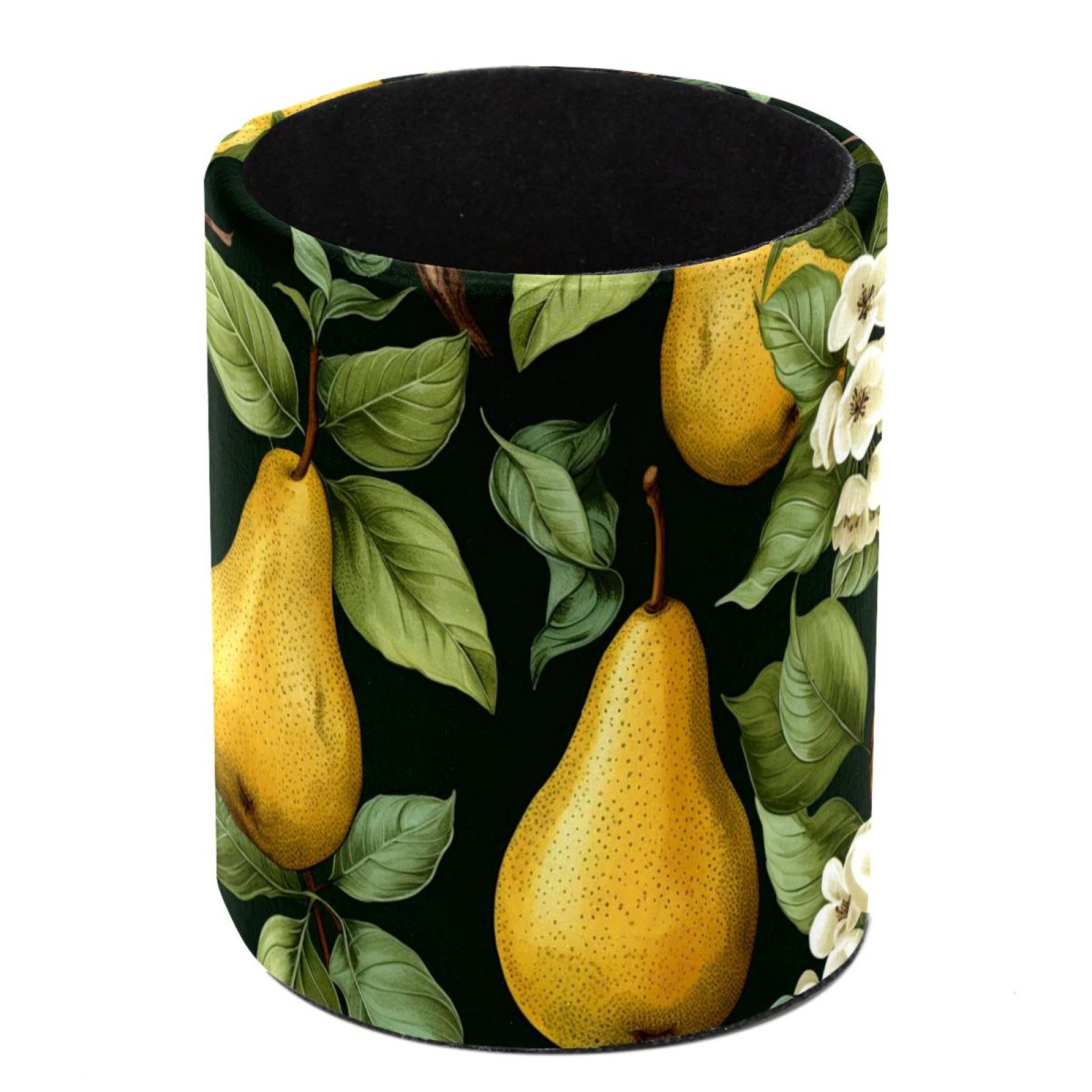 Fresh Pear PVC Leather Circular Pen Holder for Desk Organizer ...