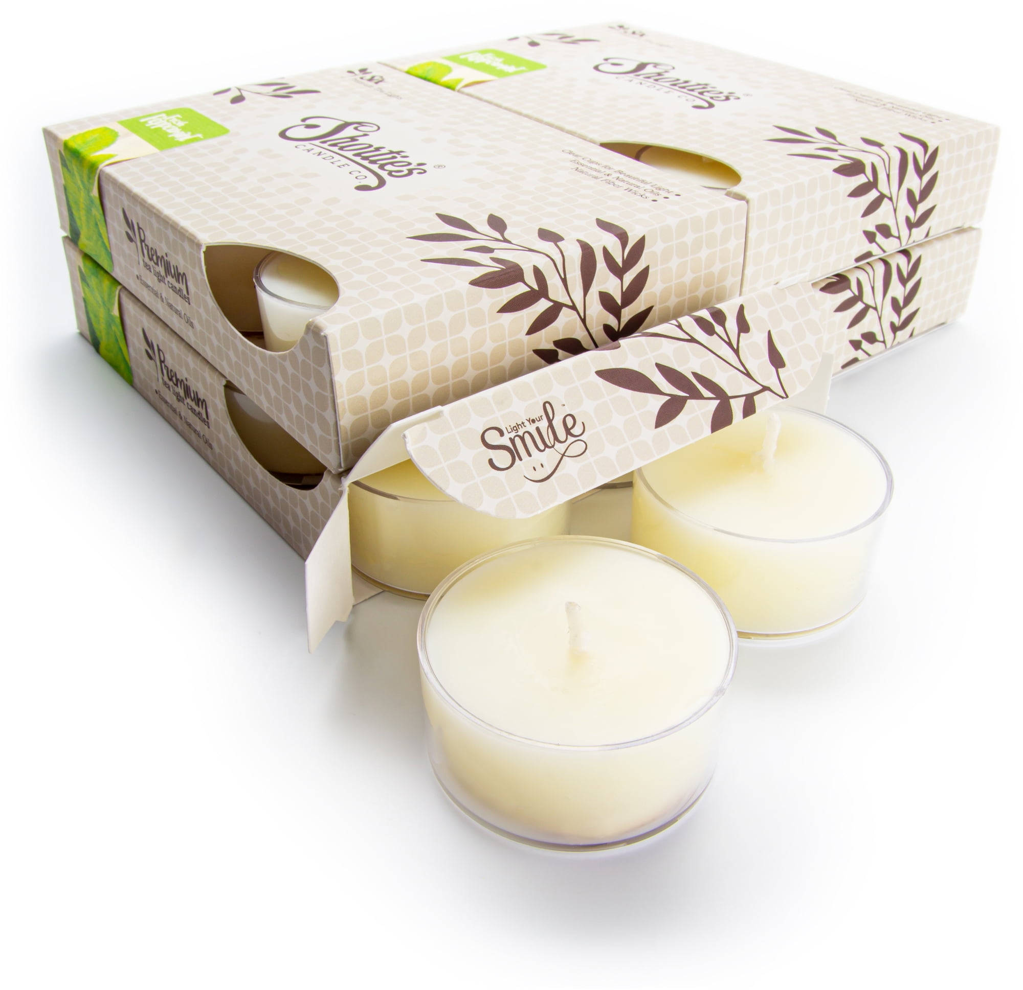 Fresh Peppermint Tealight Candles Bulk Pack - 24 White Premium Scented ...