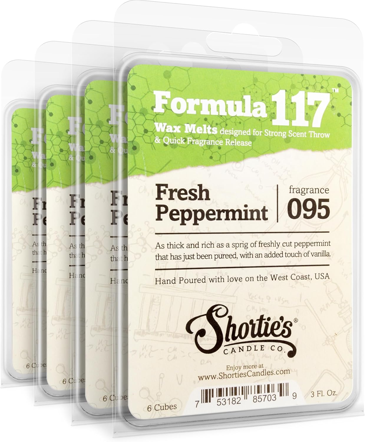 Fresh Peppermint Wax Melts Bulk Pack - Formula 117-4 Highly Scented 3 ...