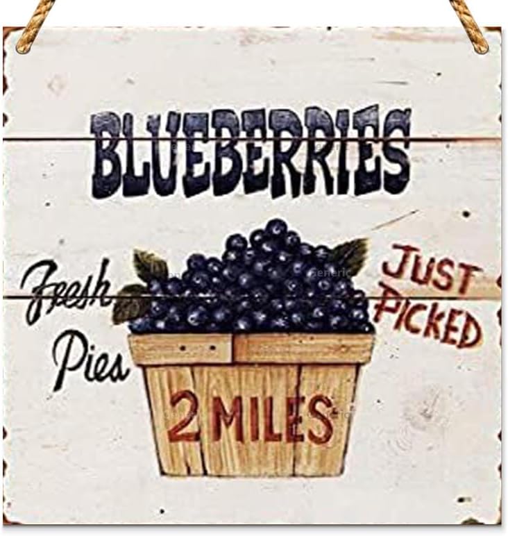 Fresh Picked Blueberry Art Wall Decor, Farmhouse Sign, Farm Decor ...
