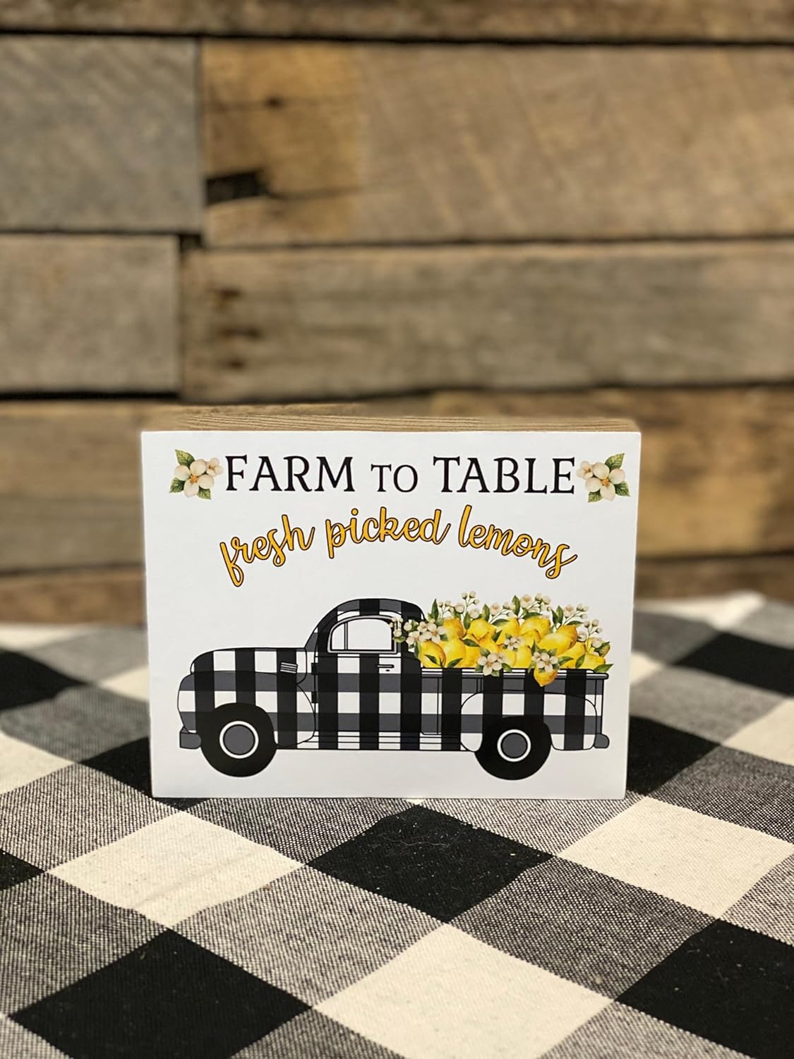 Fresh Picked Lemons Wooden Sign Farm To Table Lemons Lemon Tiered Tray ...