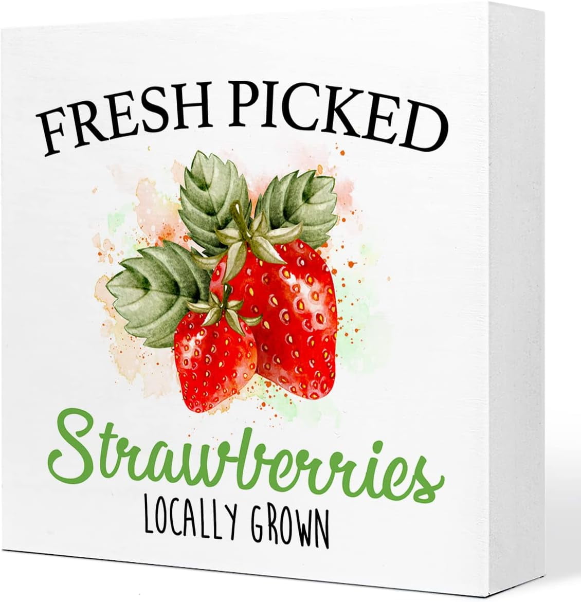 Fresh Picked Strawberries Wooden Plaque Sign Desk Decor,Rustic ...