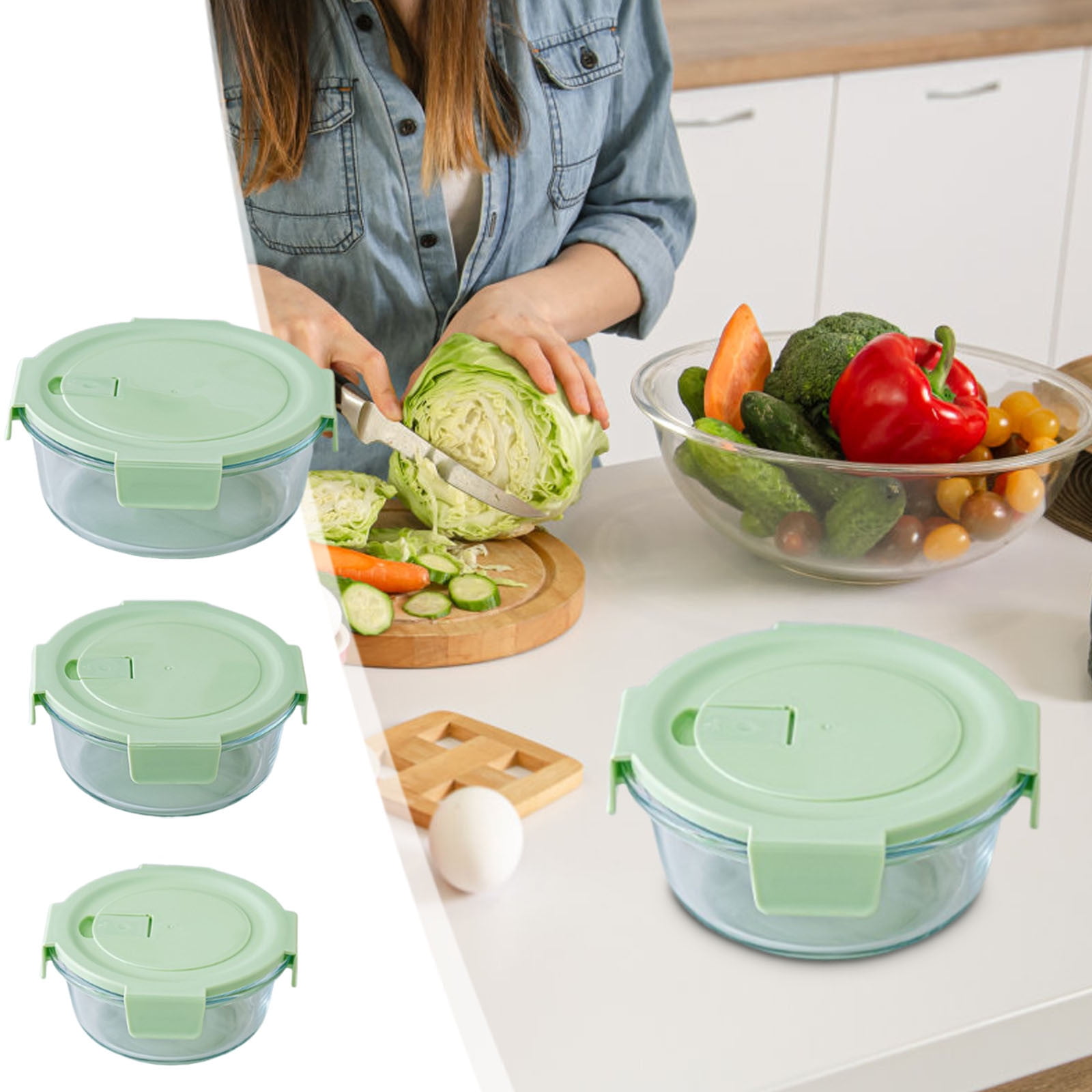 Fresh Picks, Glass Bento Box, Microwave Safe Fresh-keeping Container ...