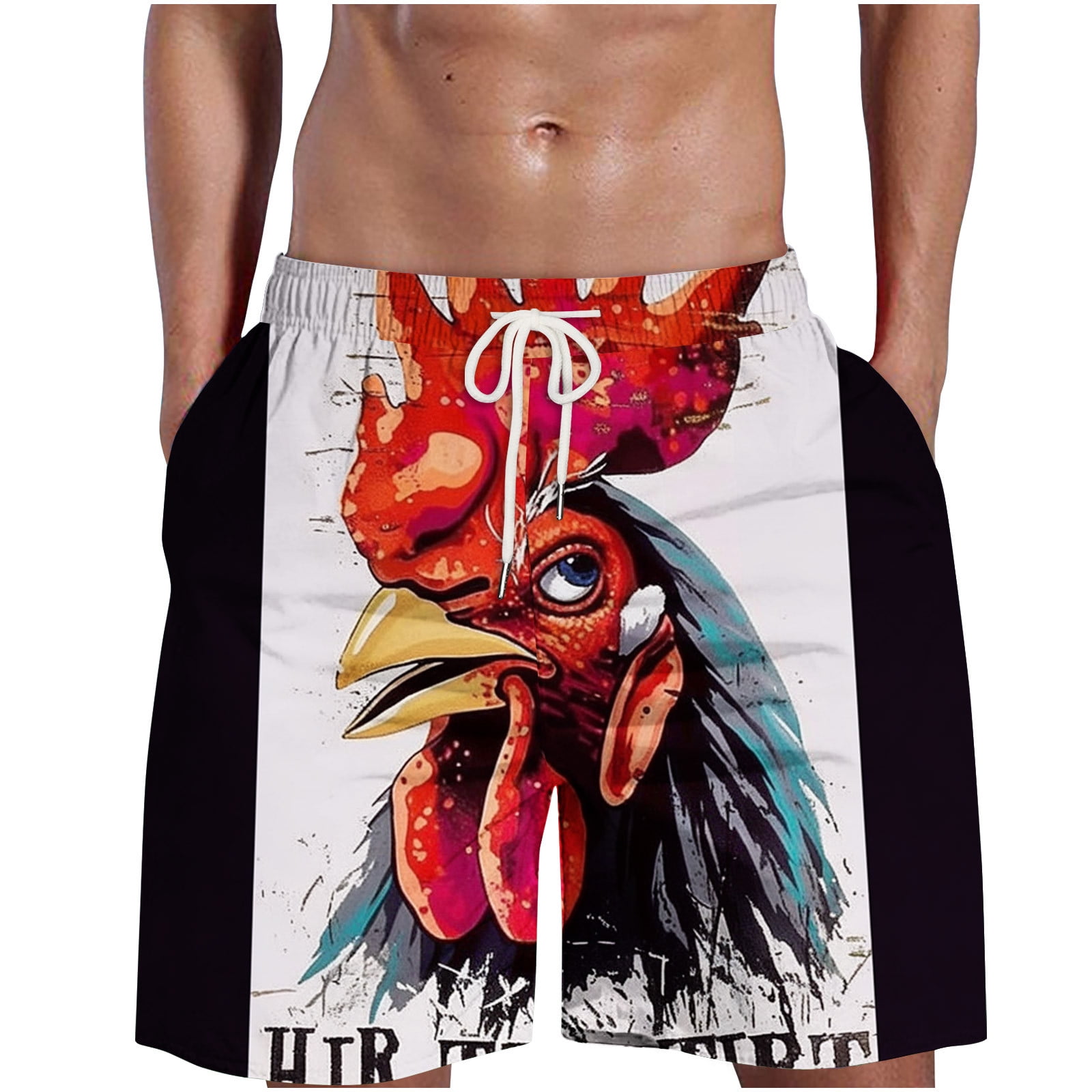 Fresh Picks! Kilaqueen Sensible Cock Graphic Shorts Black and White ...