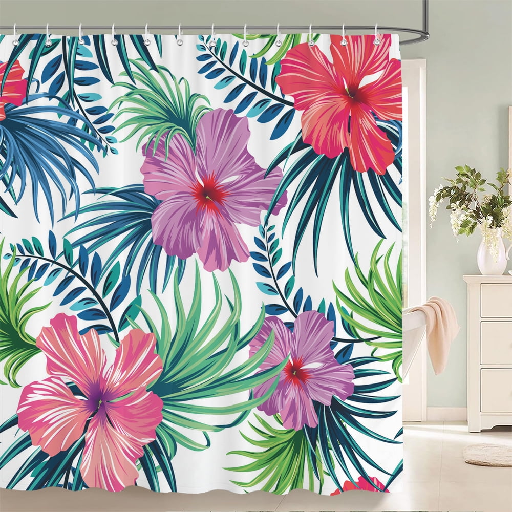 Fresh Pineapple Flower Tropical Green Plants Shower Curtain 3D Bath ...