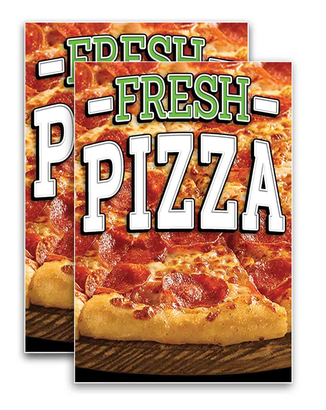 Fresh Pizza (24" X 36") Vinyl Decal Only (Pack of 2) |Sign|Sticker ...