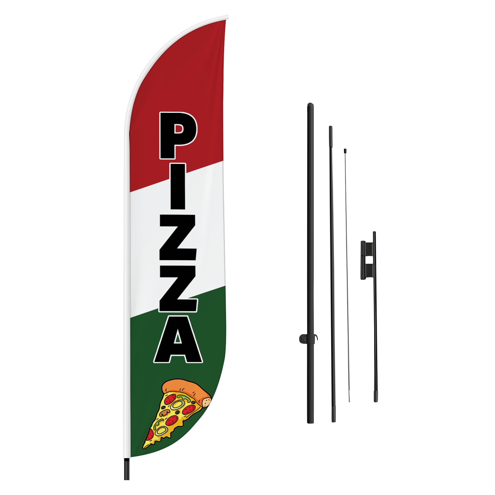Fresh Pizza Feather Flag(11.5feetX2.5feet) by DreamController | Outdoor ...