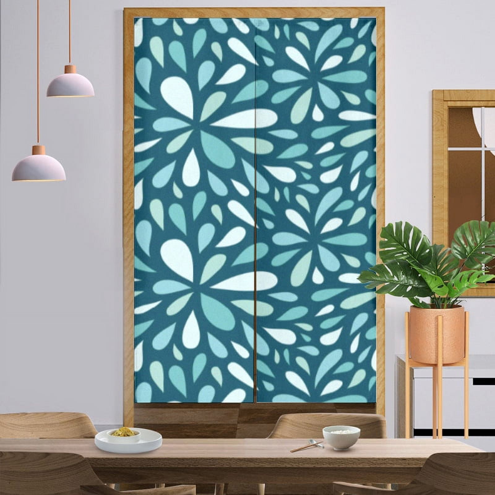 Fresh Plant Flowers Leaves Door Curtain Kitchen Doorway Partition ...