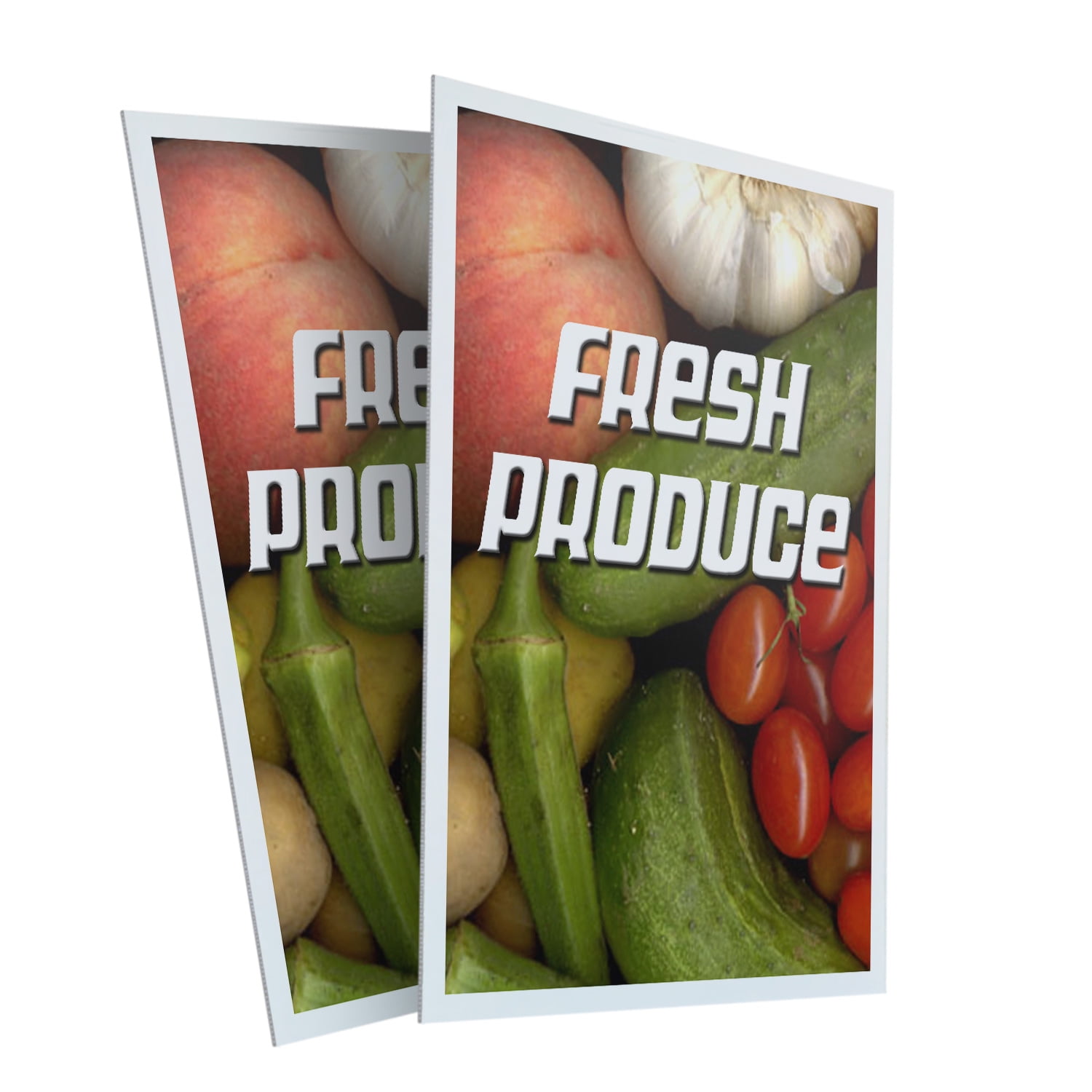 Fresh Produce (2-PACK) 24" x 36" Plastic Signs | Sign Insert 4mm ...
