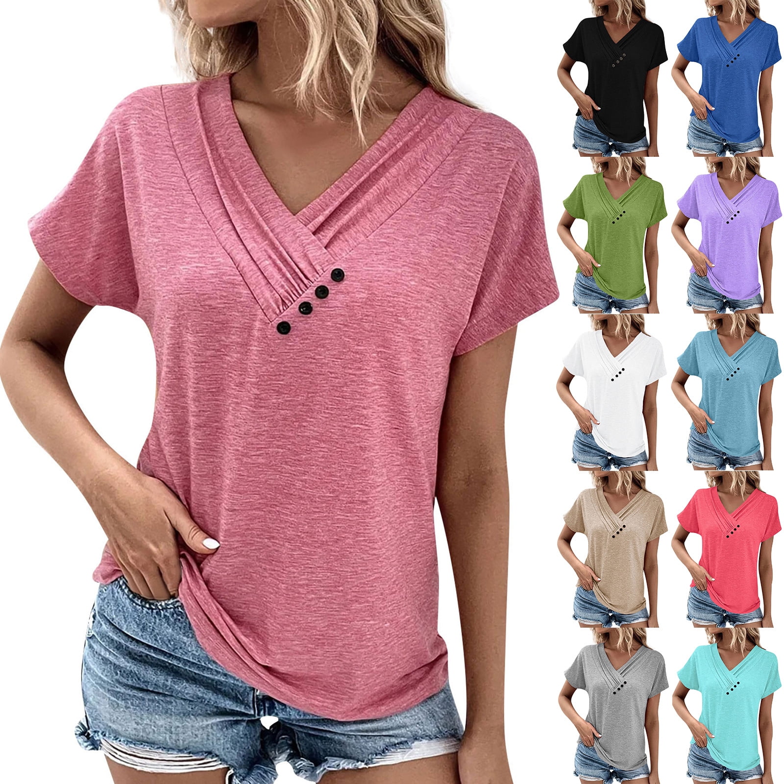 Fresh Produce Clothing - V Neck T Shirts for Women, Womens Short Sleeve ...