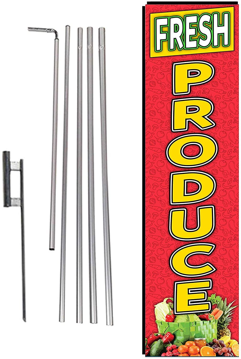 Fresh Produce Farmers' Market Advertising Rectangle Feather Banner ...