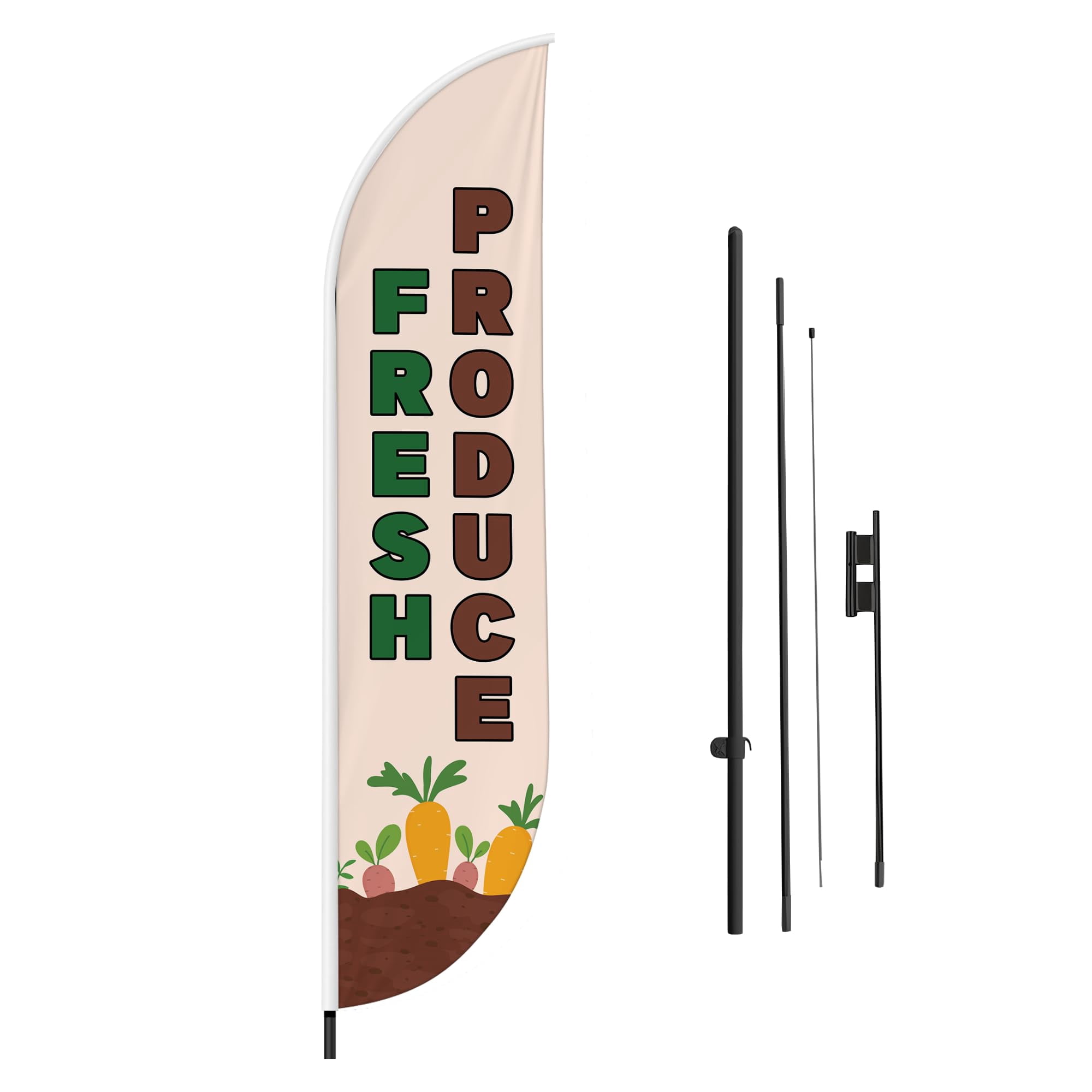Fresh Produce Feather Flag(11.5feetX2.5feet) by DreamController ...