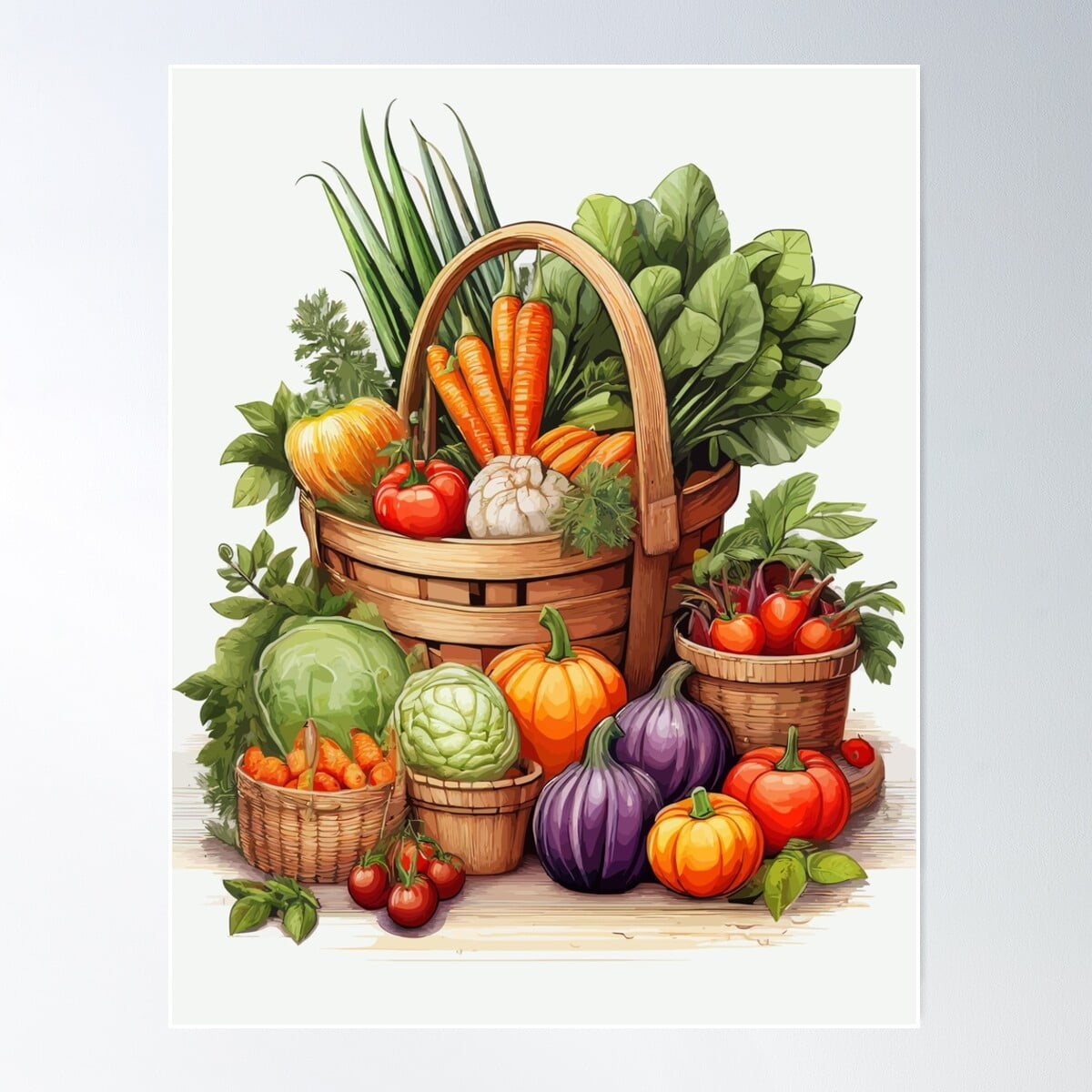 Fresh Produce, Local Goodness Poster Wall Art, Modern Wall Decor For ...