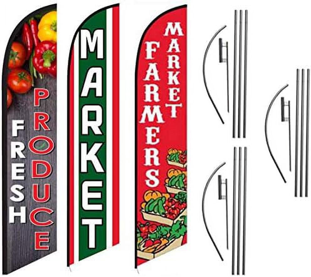 Fresh Produce Market Farmers Market Restaurant Advertising Feather Flag ...