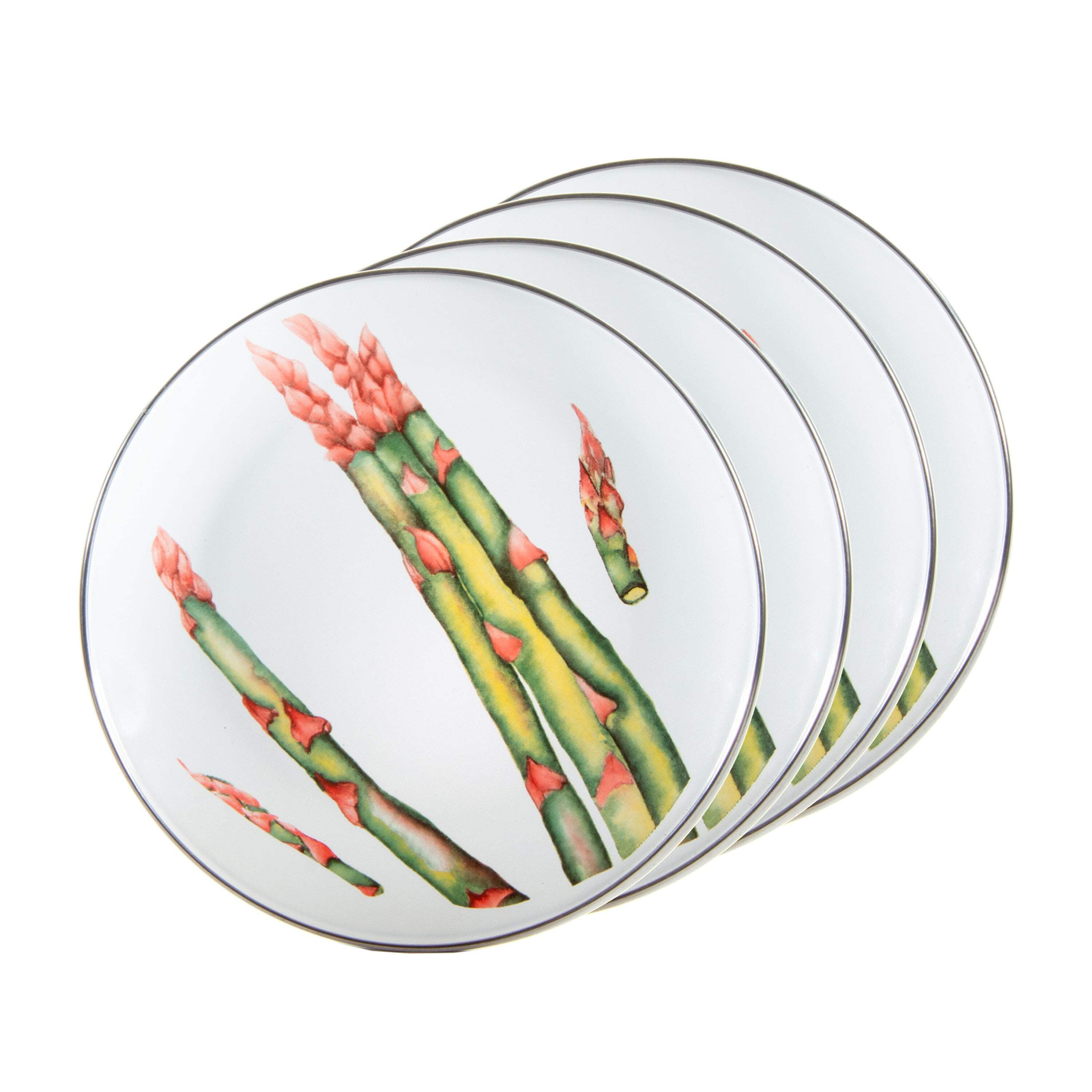 Fresh Produce Pattern - Set of 4 - 8.5 inch Sandwich Plates - Golden ...