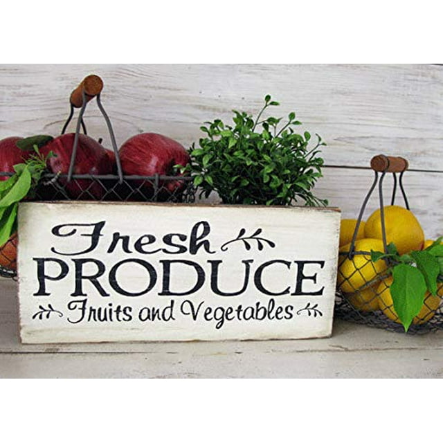 Fresh Produce Sign - Hand Painted Wood Sign - Farmhouse Signs ...