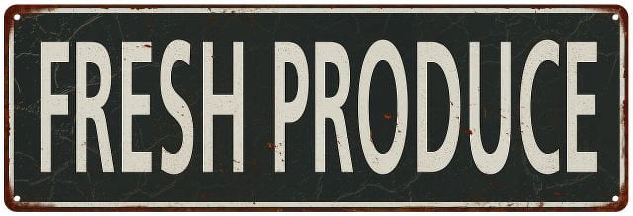 Fresh Produce Vintage Look Shabby Chic Gift Metal Sign 6x18 ...