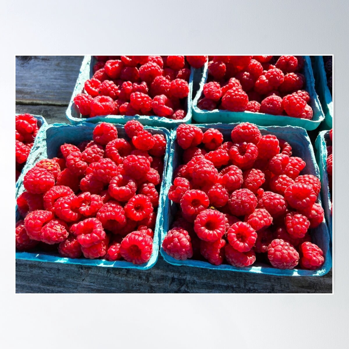 Fresh Raspberries Under Sunlight Poster Wall Art, Modern Wall Decor For ...
