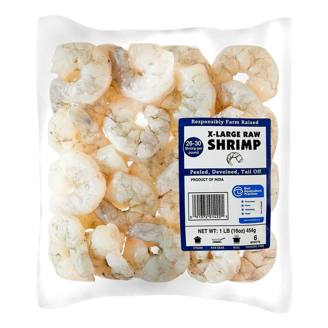 Fresh Raw Extra Large Shrimp Peeled And Deveined Tail Off 1 Lb 26