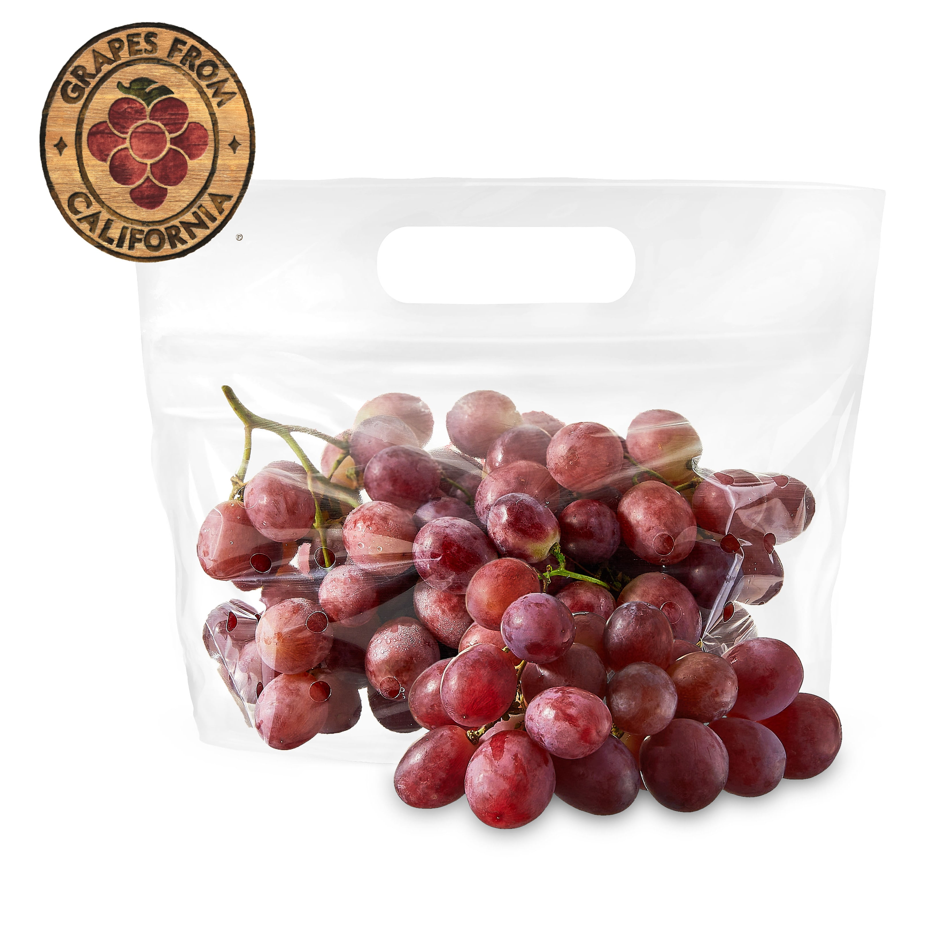 Fresh Red Globe Seeded Grapes from California, Bag (2.25 lbs/Bag Est ...
