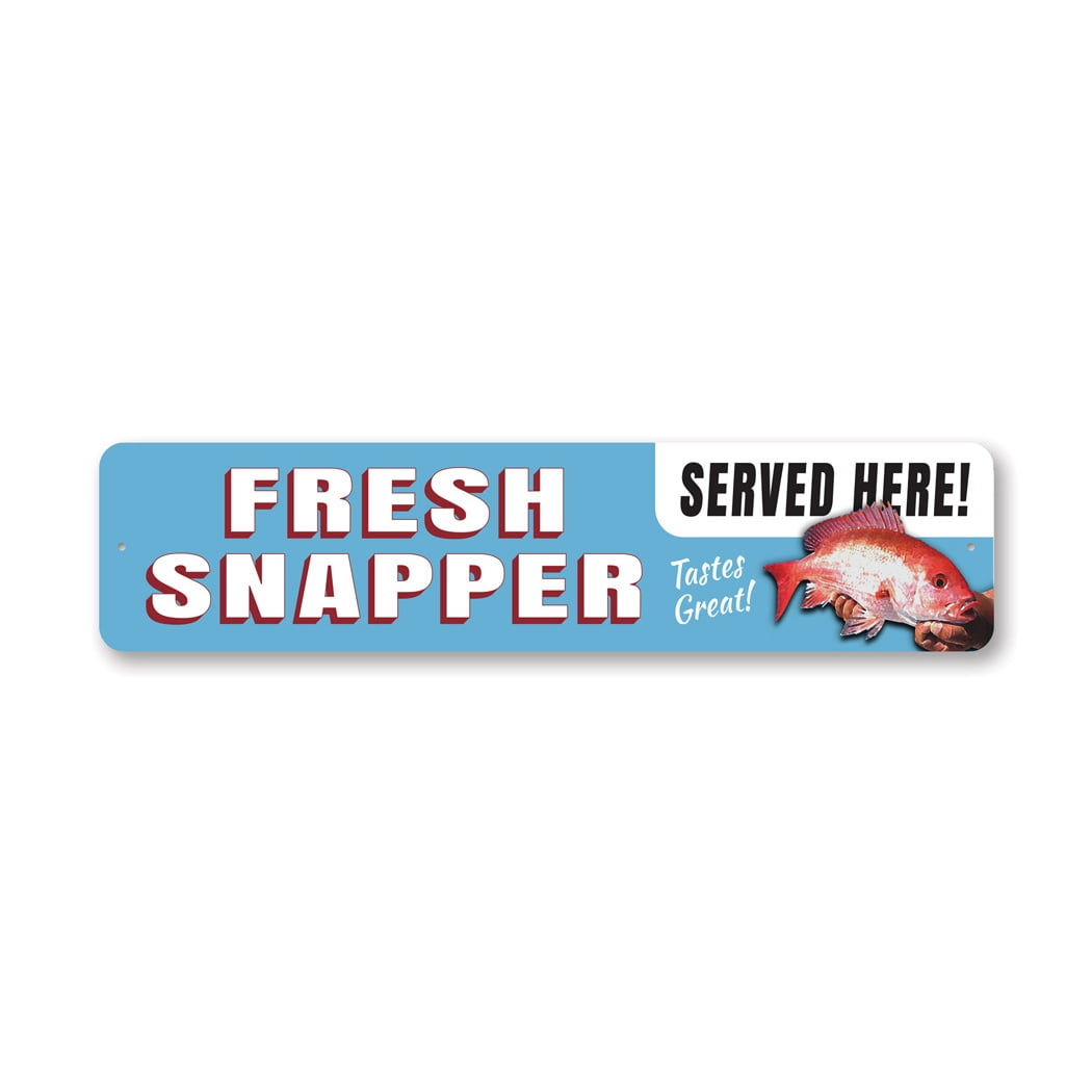 Fresh Red Snapper Aluminum Metal Decor Sign - 4x18 inches - Walmart.com