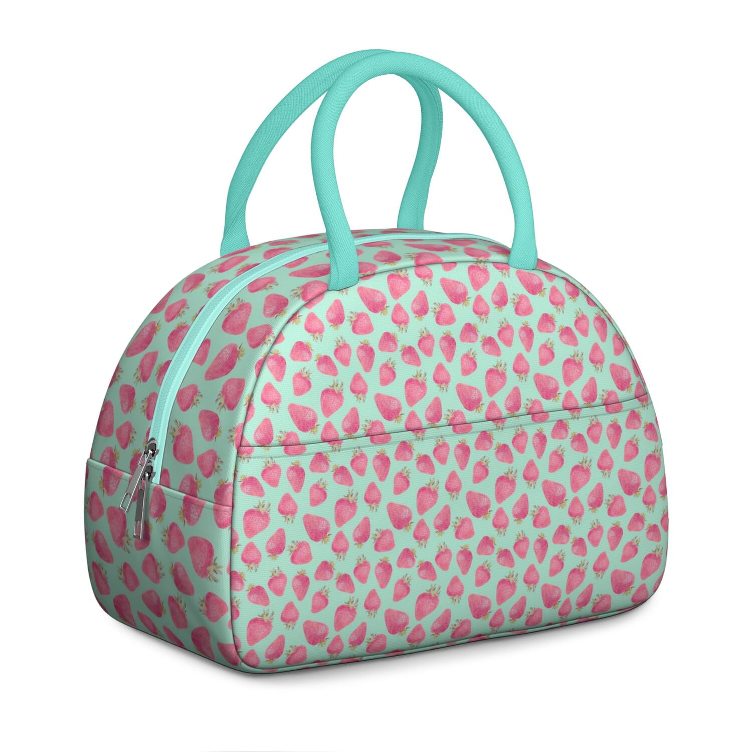 Fresh Red Strawberry Insulated Lunch Bag for Women, Reusable Thermal ...
