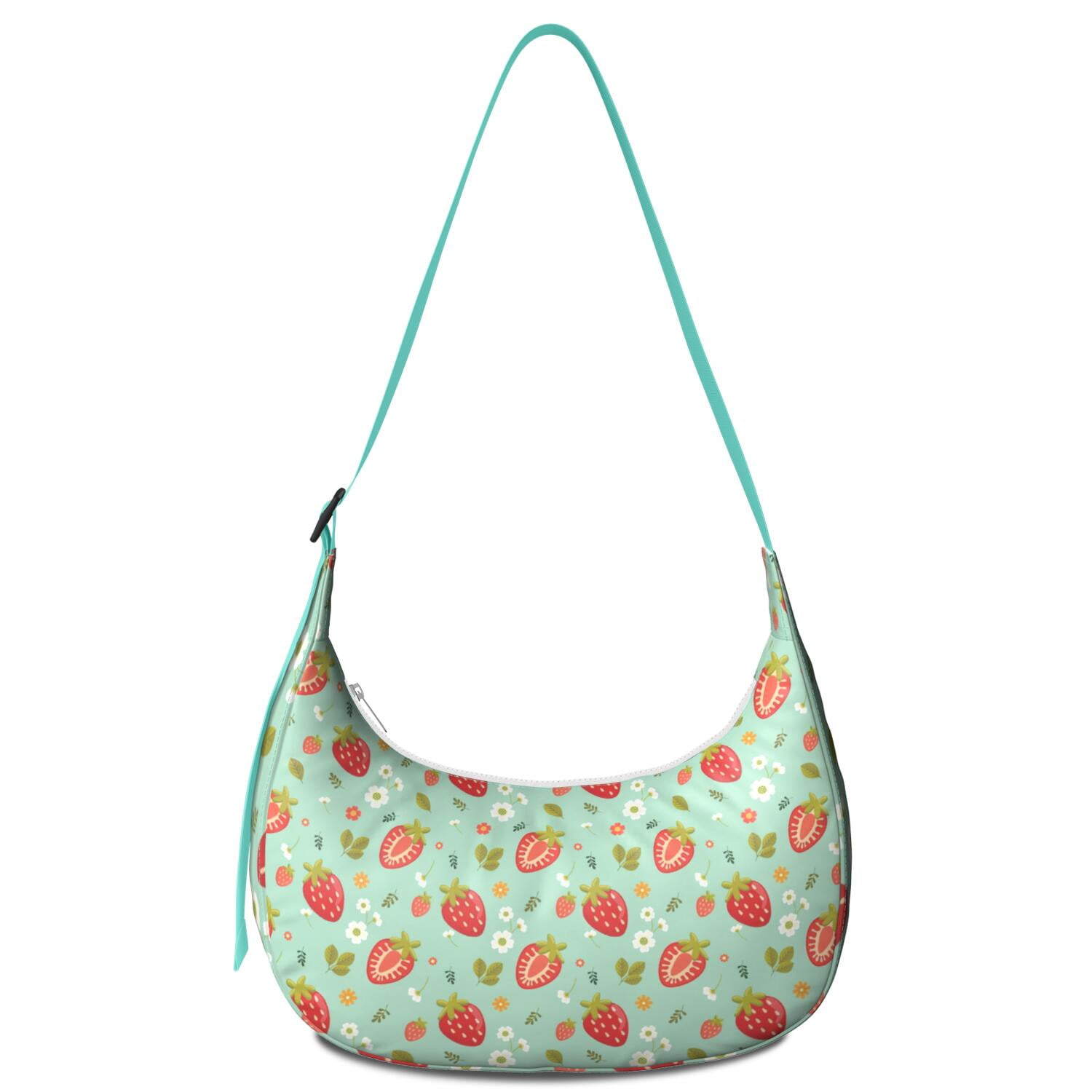 Fresh Red Strawberry Print Crossbody Tote Bag for Women, Sweet Berry ...