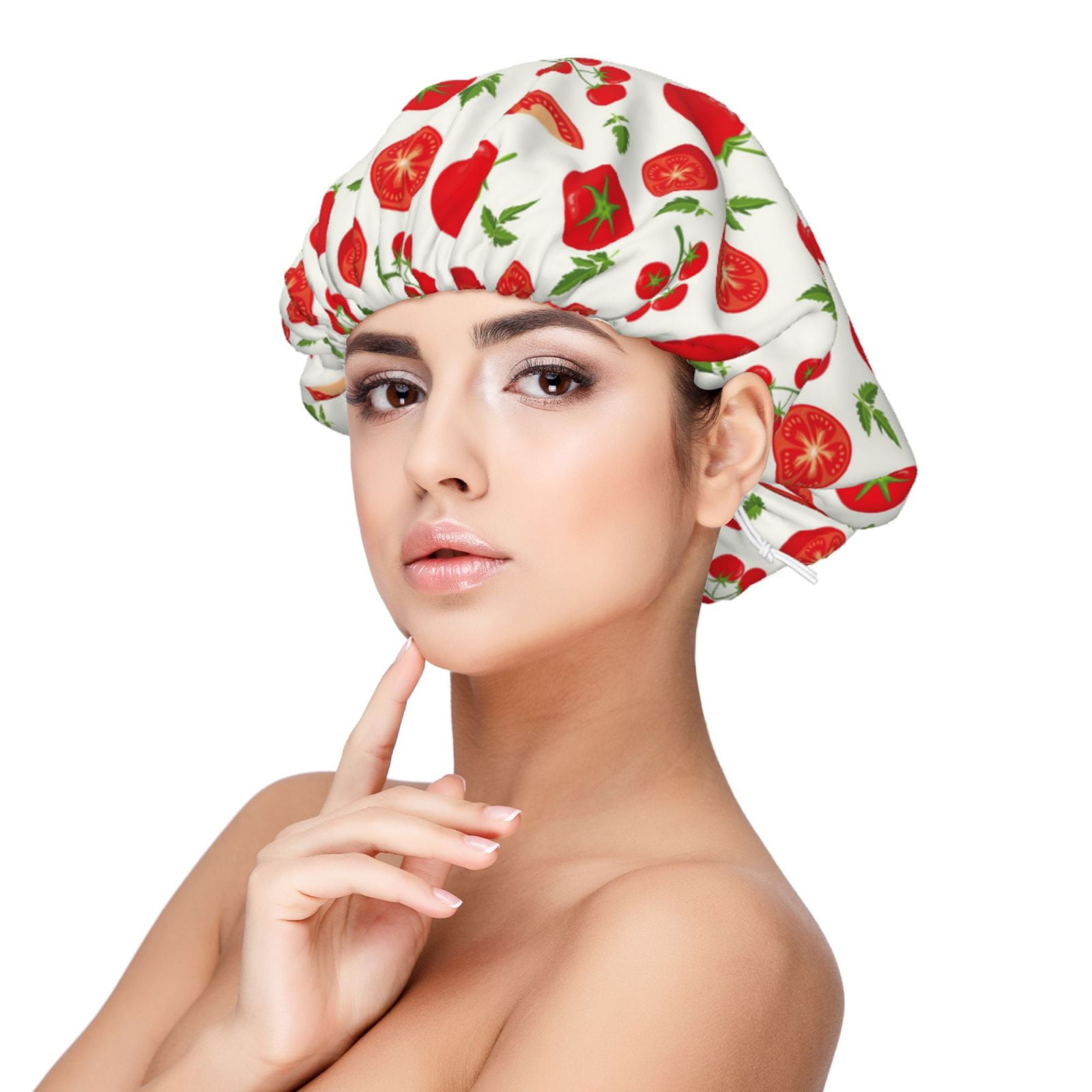 Fresh Red Tomato Silk Bonnet for Sleeping Women Men, Adjustable Elastic ...