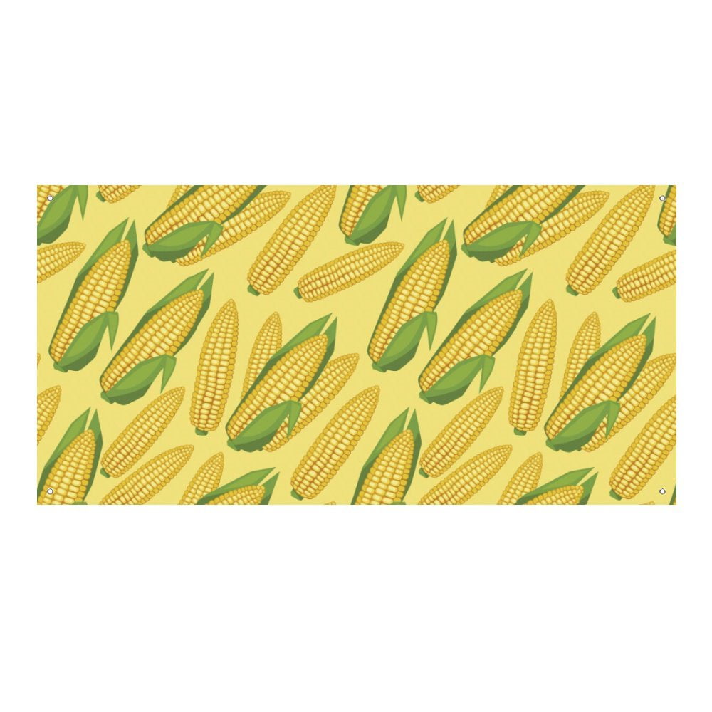 Fresh Ripe Corn Cobs Pattern Banners Flag Hanging Backdrop Sign Wall ...