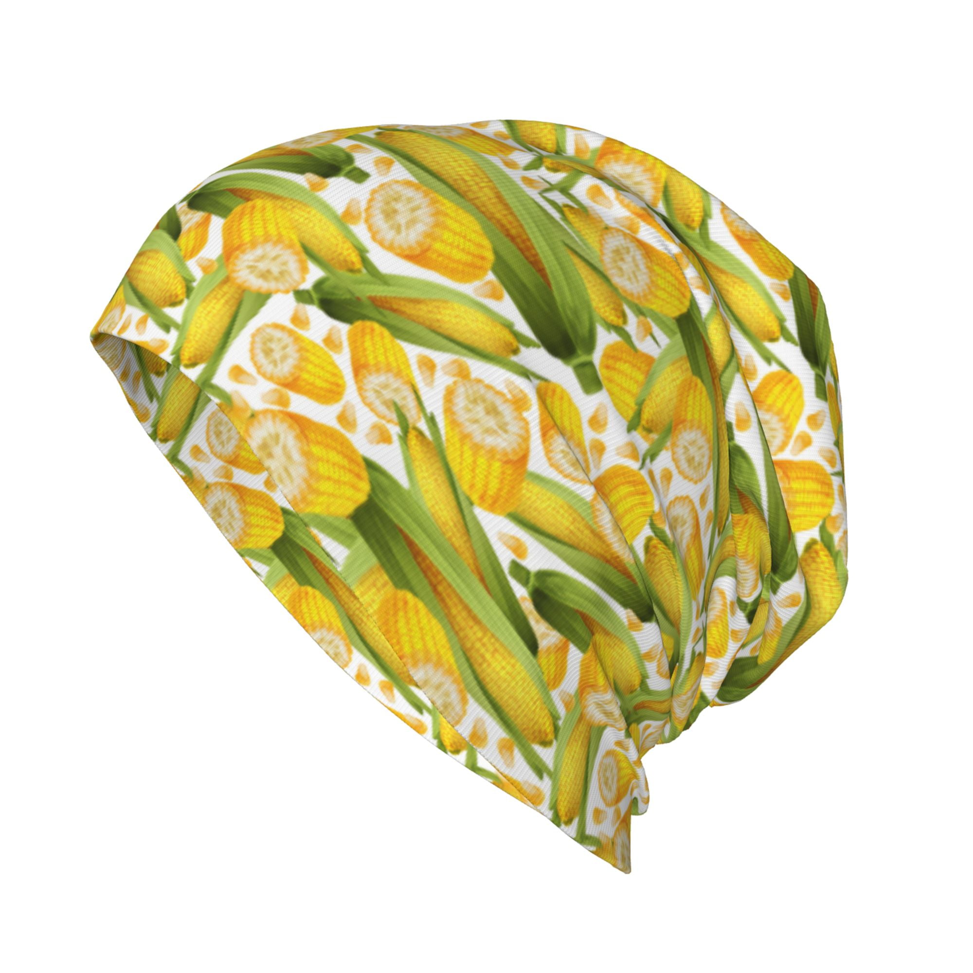 Fresh Ripe Corn Cobs Pattern Beanie Hats Elastic Brimless Knit Hat ...