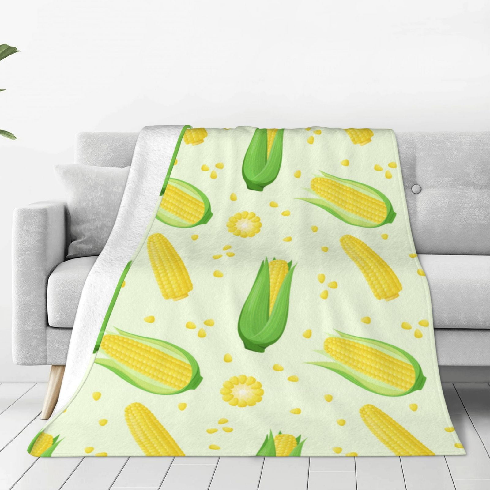 Fresh Ripe Corn Cobs Pattern Blanket Soft Lightweight Throw for Bedding ...