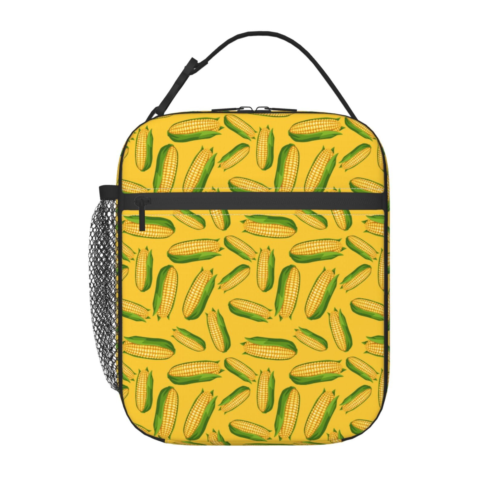 Fresh Ripe Corn Cobs Pattern Portable Lunch Bag Reusable Insulated Tote ...