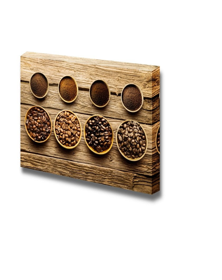 Fresh Roast Coffee Beans of Four Different Varieties with Their ...