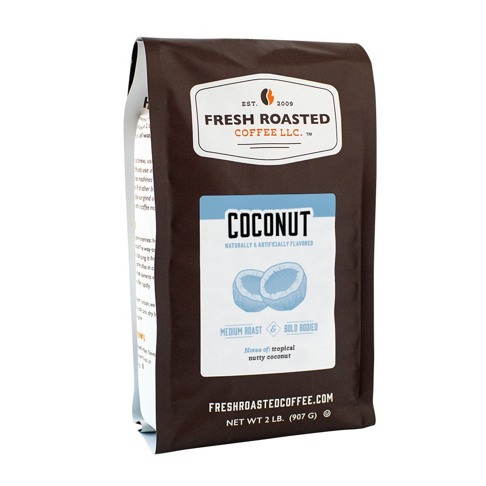 Fresh Roasted Coffee, Coconut Flavored Coffee Whole Bean, 32 oz 2 lbs ...
