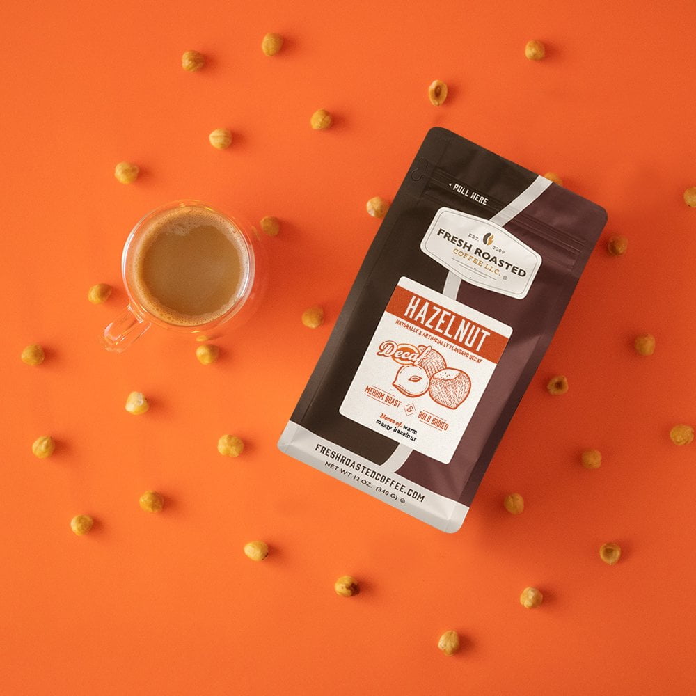 Fresh Roasted Coffee, Decaf Hazelnut Flavored Coffee, Drip Ground, 32 ...