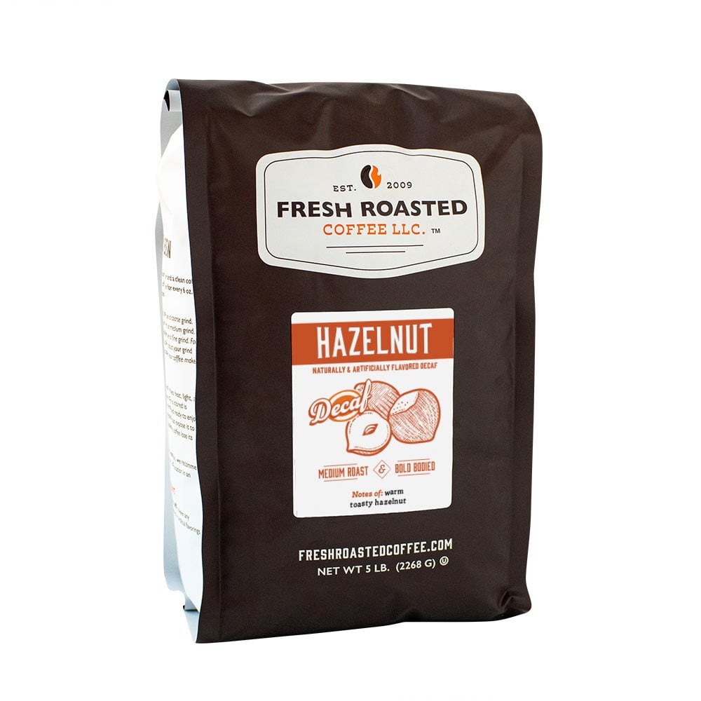 Fresh Roasted Coffee, Decaf Hazelnut Flavored Coffee Drip Ground, 80 oz ...
