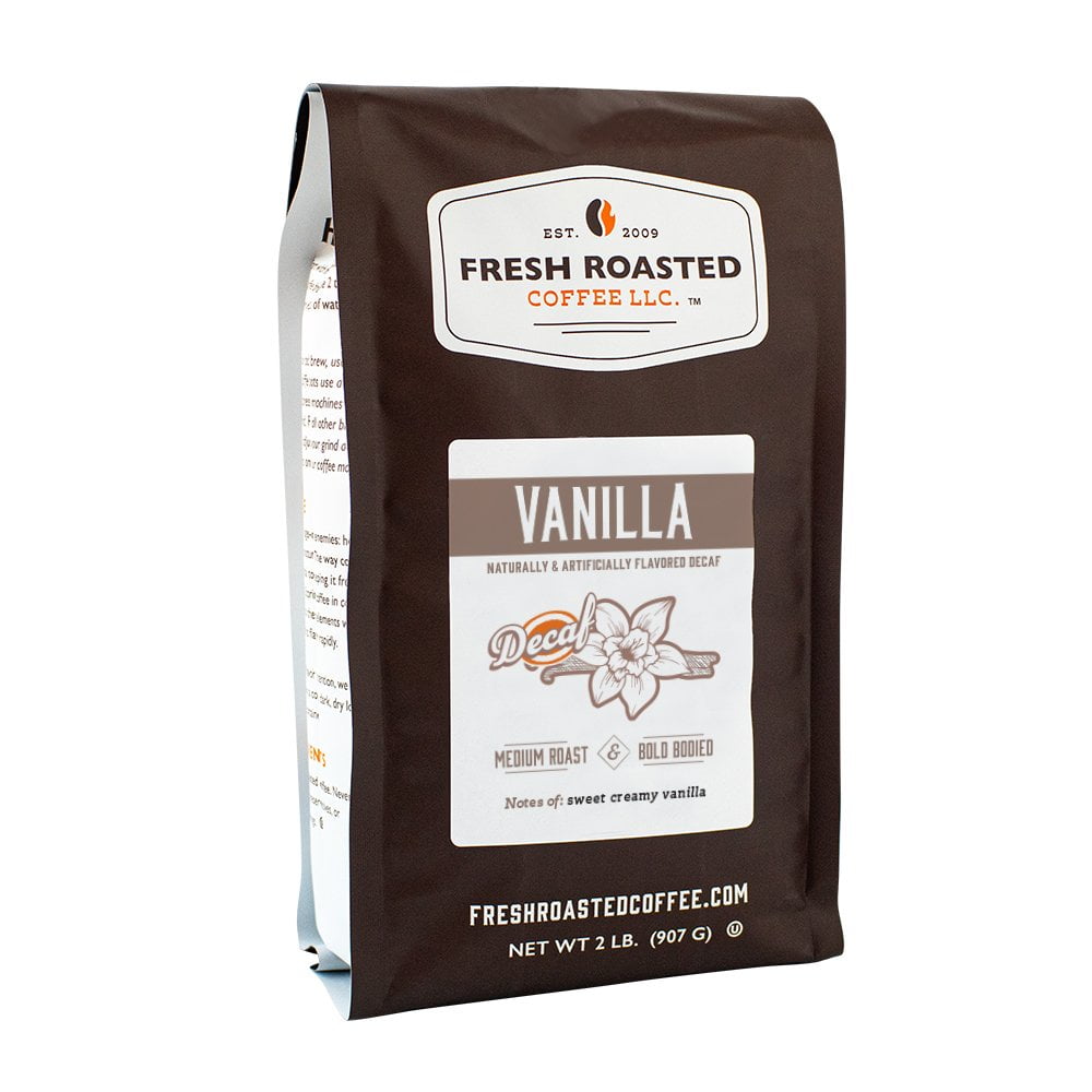 Fresh Roasted Coffee, Decaf Vanilla Flavored Coffee Drip Ground, 32 oz ...