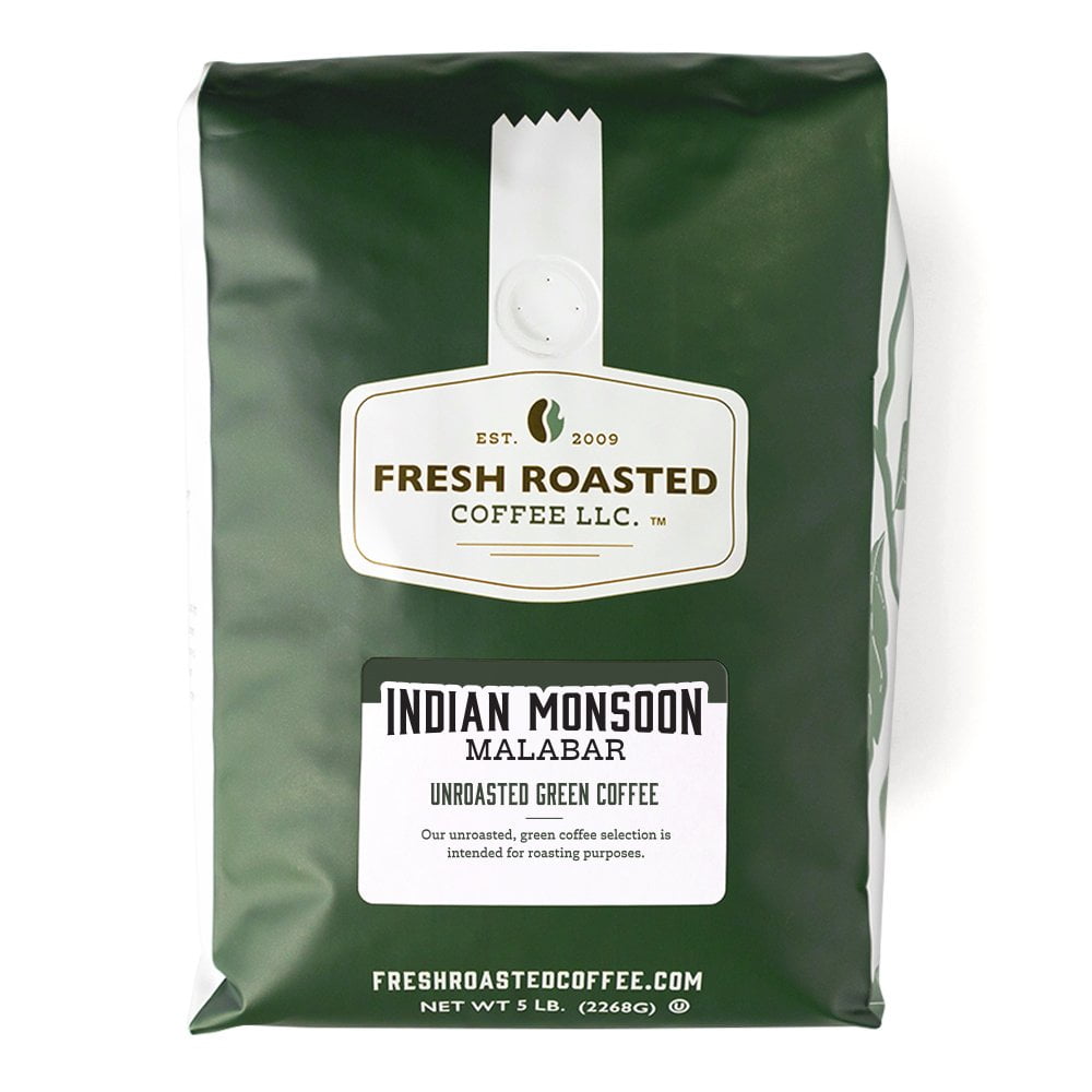 Fresh Roasted Coffee, Green Indian Monsoon Malabar Coffee Beans, 80 oz ...
