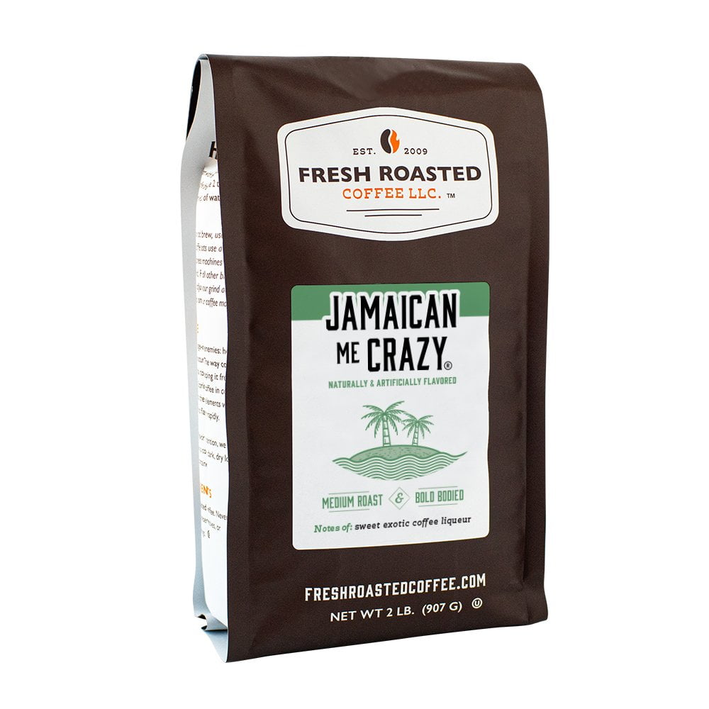 Fresh Roasted Coffee, Jamaican Me Crazy Flavored Coffee Drip Ground, 32 ...