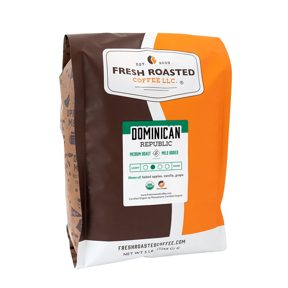 Fresh Roasted Coffee, Organic Dominican Republic Coffee, Medium Roast ...