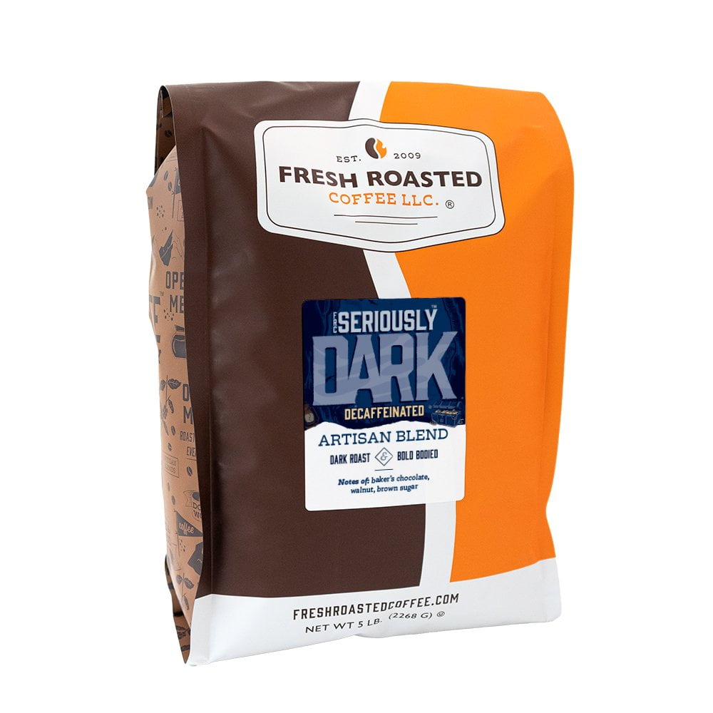 Fresh Roasted Coffee, Seriously Dark Decaf Coffee, Dark Roast, Whole ...