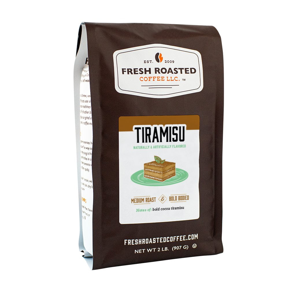 Fresh Roasted Coffee, Tiramisu Flavored Coffee Drip Ground, 32 oz 2 lbs ...