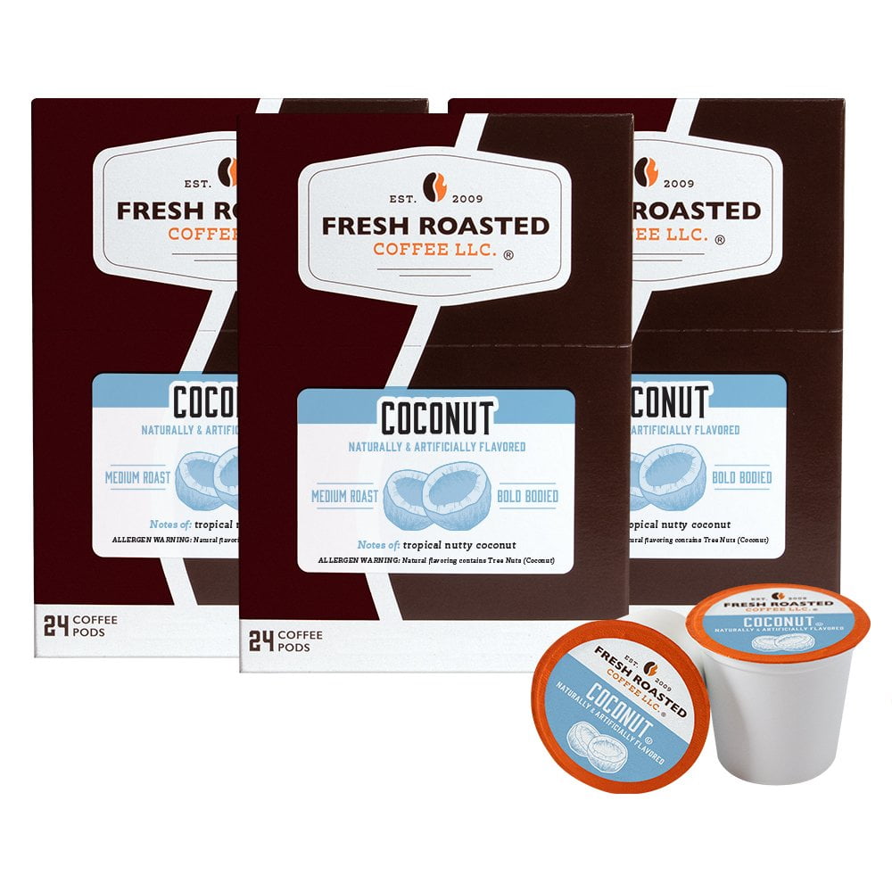 Fresh Roasted Coffee's Flavored Coffee Collection, Coconut, 72 K ...