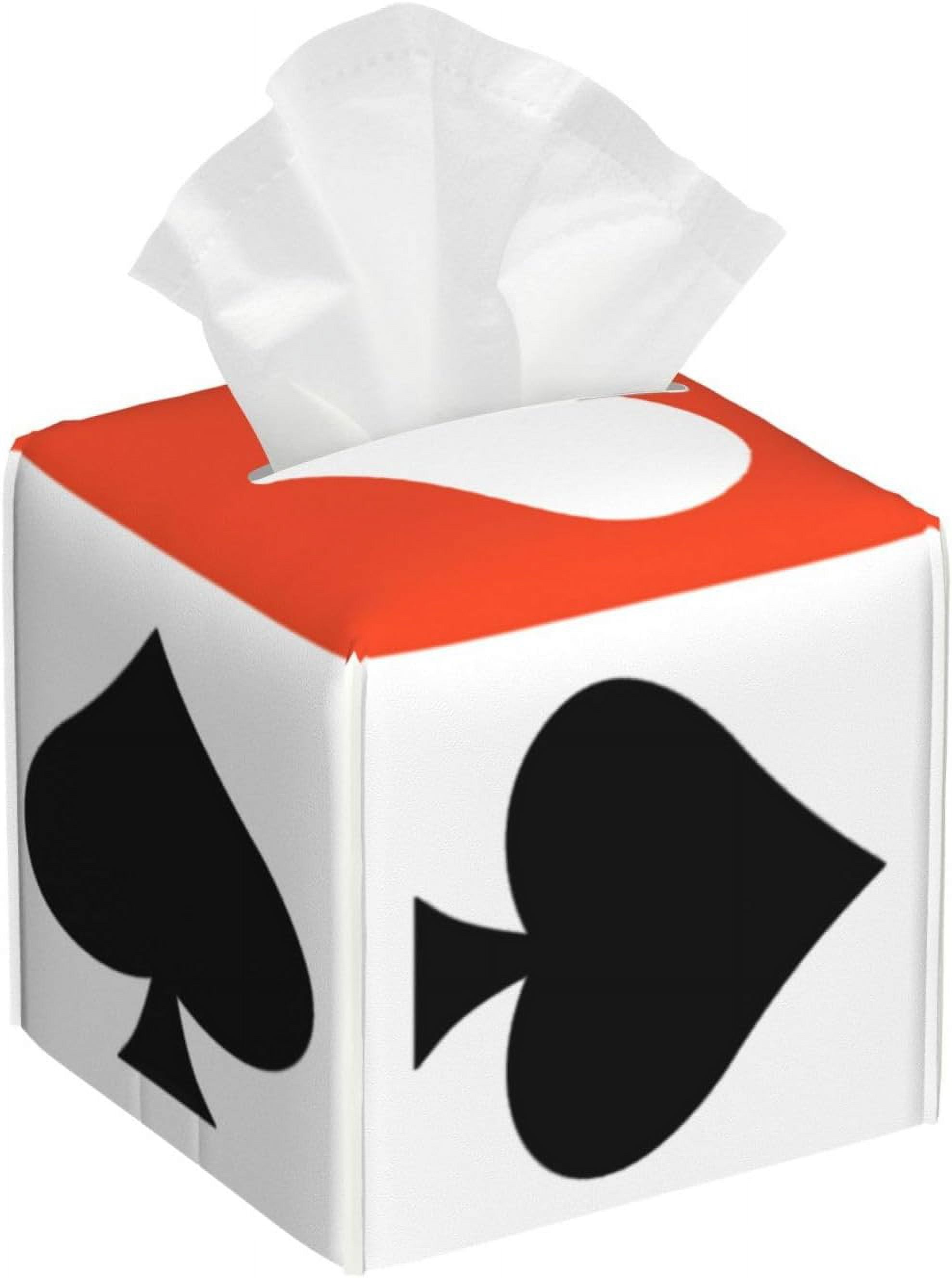 Fresh Sage Green White Square Tissue Box Cover, Leather Tissues Cube ...