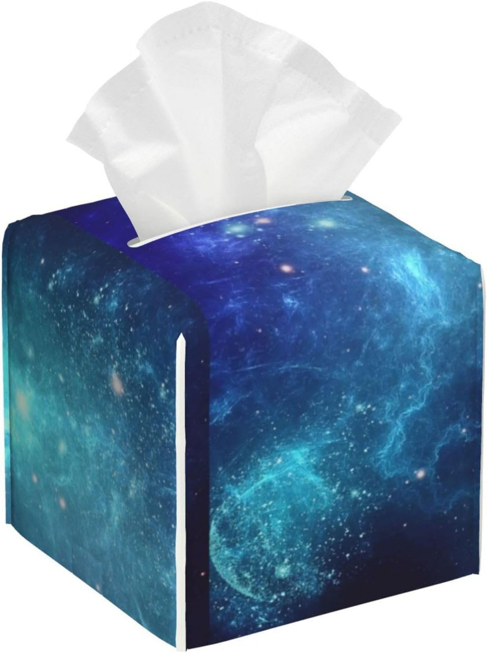 Fresh Sage Green White Square Tissue Box Cover, Leather Tissues Cube Box Holder, Cube Tissue Box ...