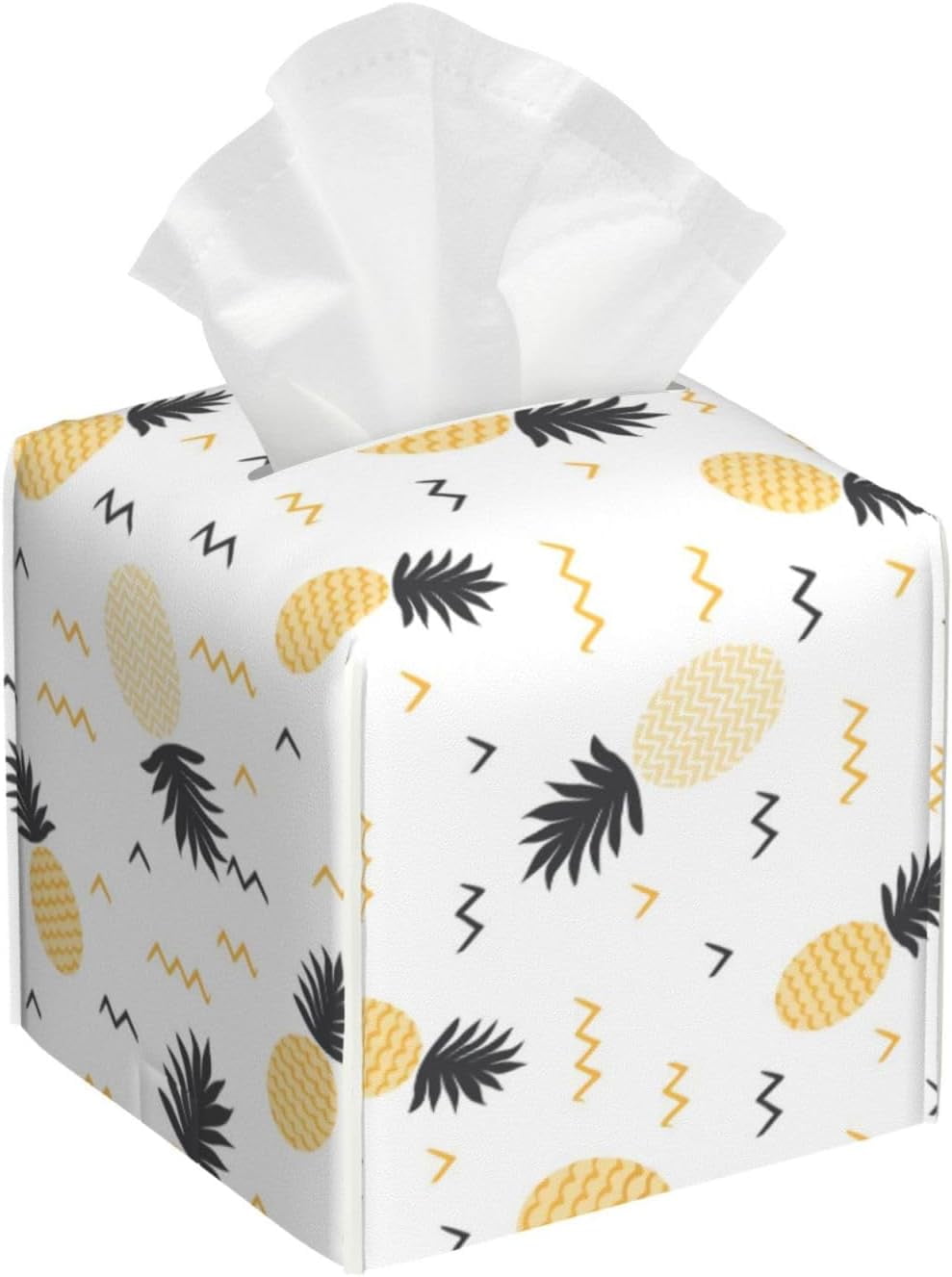 Fresh Sage Green White Square Tissue Box Cover, Leather Tissues Cube ...